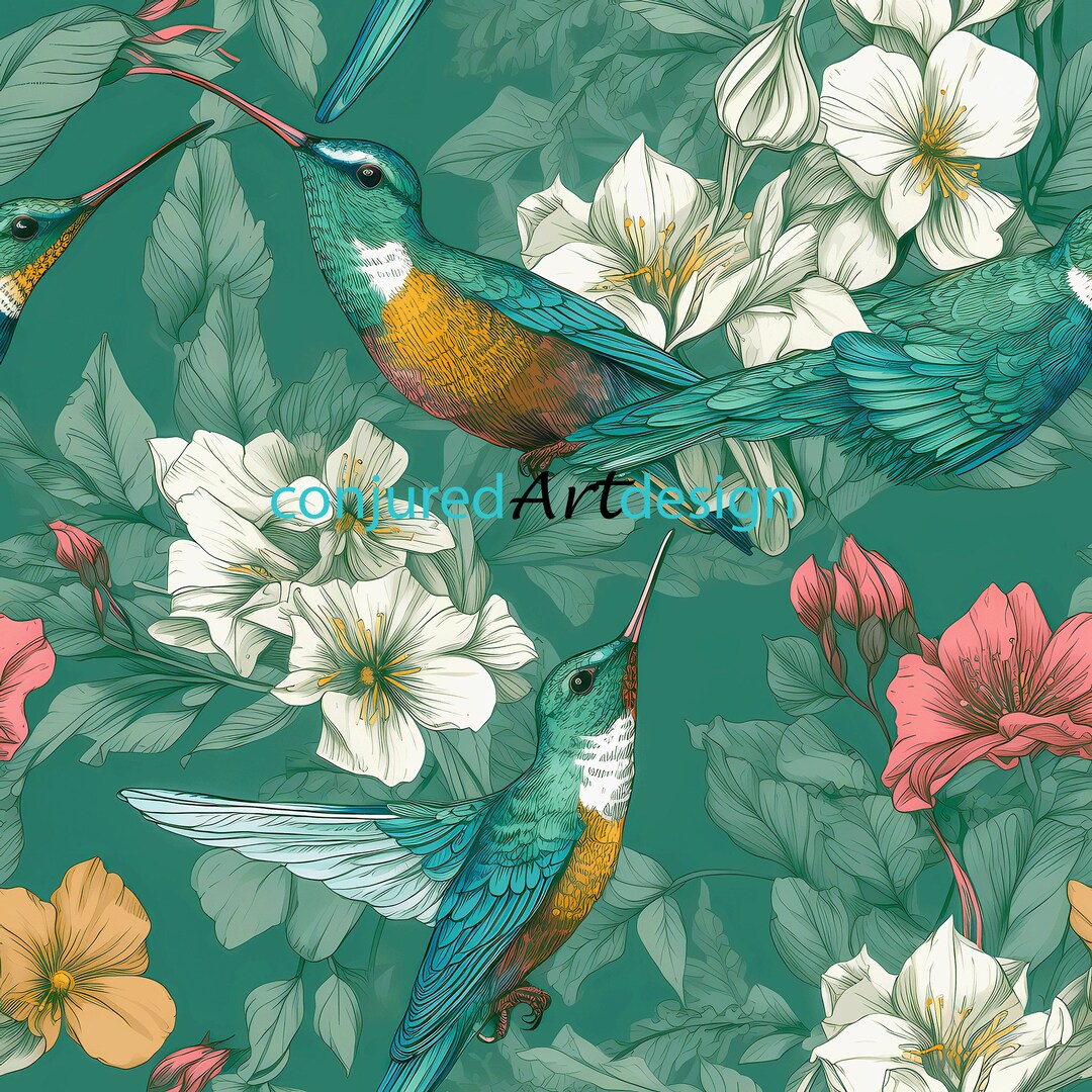 Seamless Image of a Humming Bird Pattern - Etsy