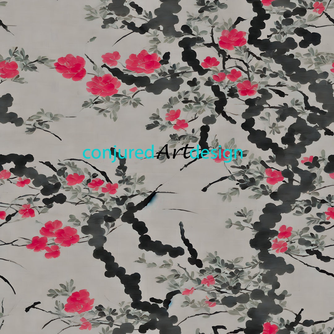 Seamless Image of an Asian Inspired Painting - Etsy