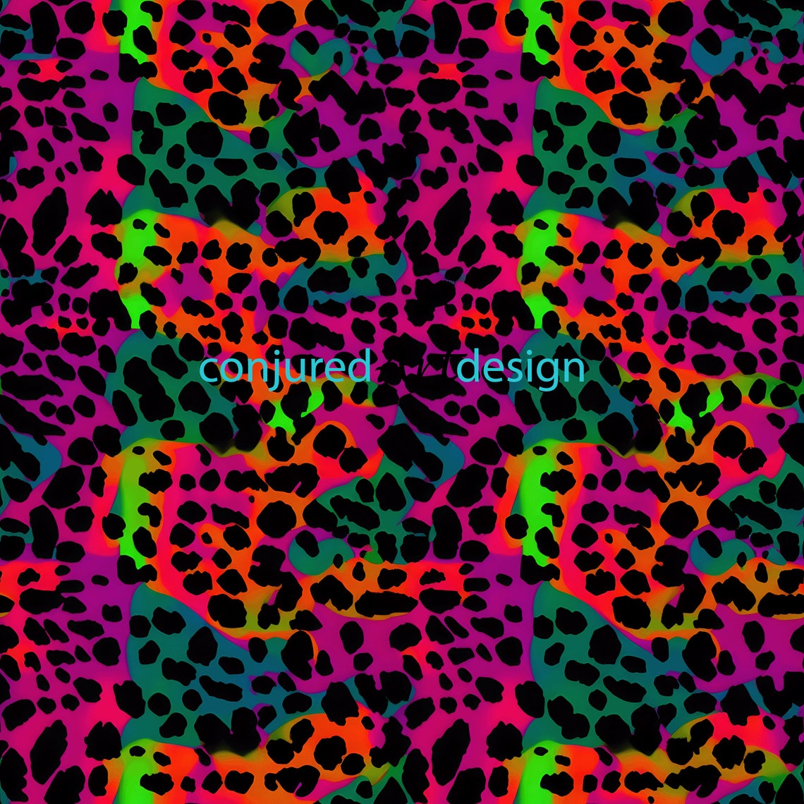 Seamless Image of a Neon Leopard Print Pattern - Etsy