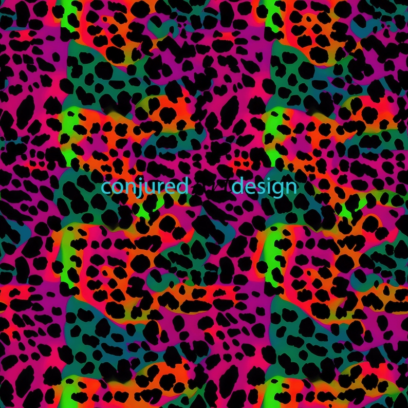 Seamless Image of a Neon Leopard Print Pattern - Etsy