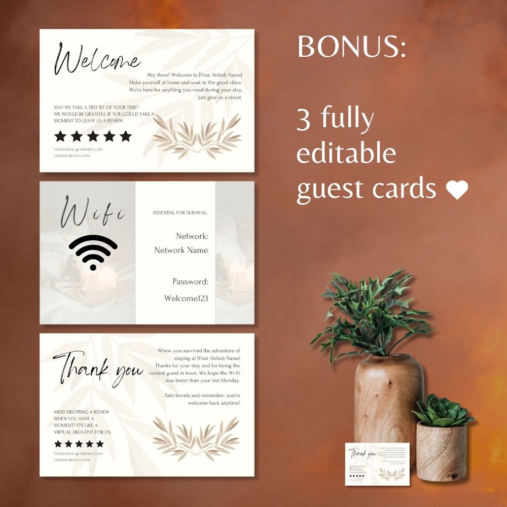 Airbnb Feedback Form, Editable & Printable Airbnb Design for Hosts ...