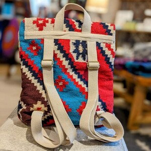 Red & Multicolored Aztec Backpack - Etsy