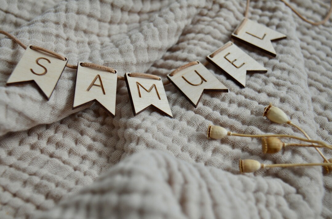 Personalized Wooden Pennant Chain as an Individual Cake Decoration - Etsy