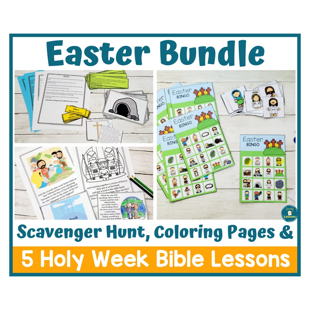 Easter Bible Lessons, Activities, Scavenger Hunt, & Coloring Pages - Etsy