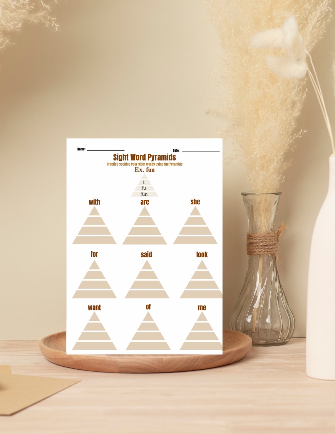 Sight Words Pyramid Worksheets, Printable Sight Words Worksheets ...