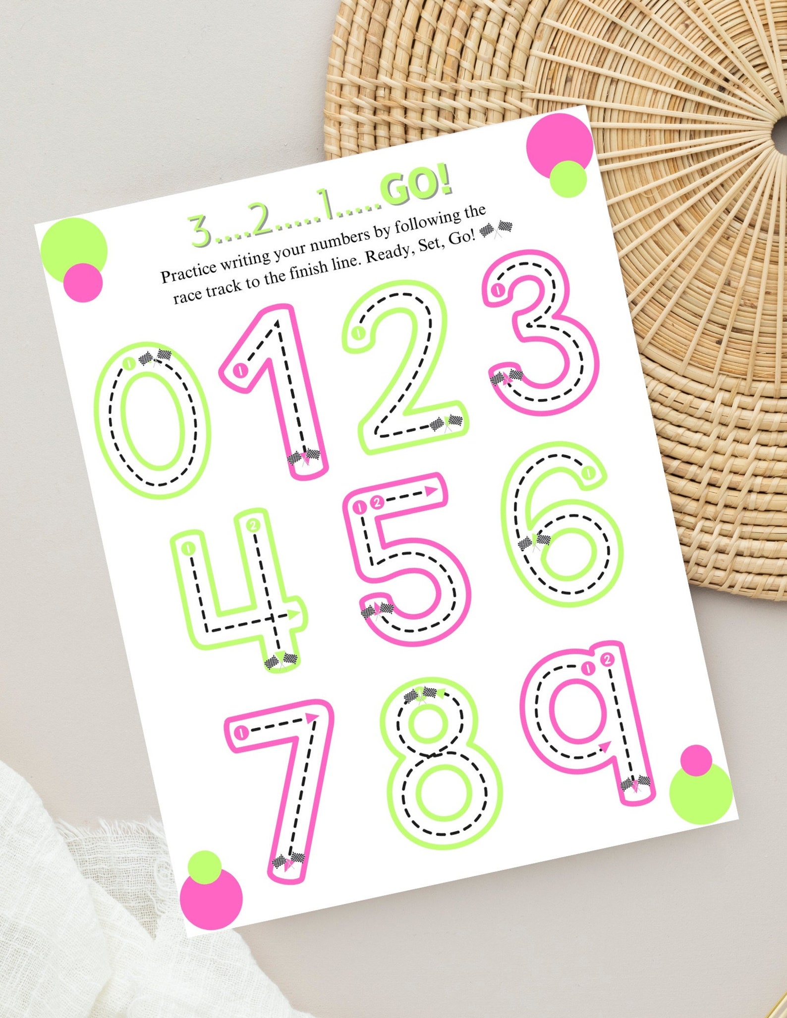 Number Tracing Kids Worksheet, Printable Math Practice, Educational ...
