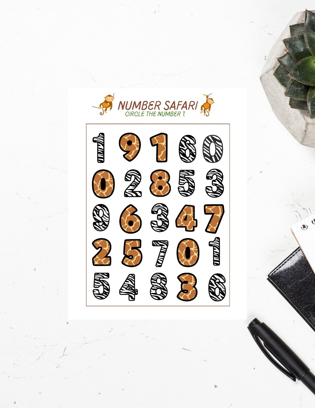 Number Search Kids Worksheet, Printable Math Practice, Educational ...
