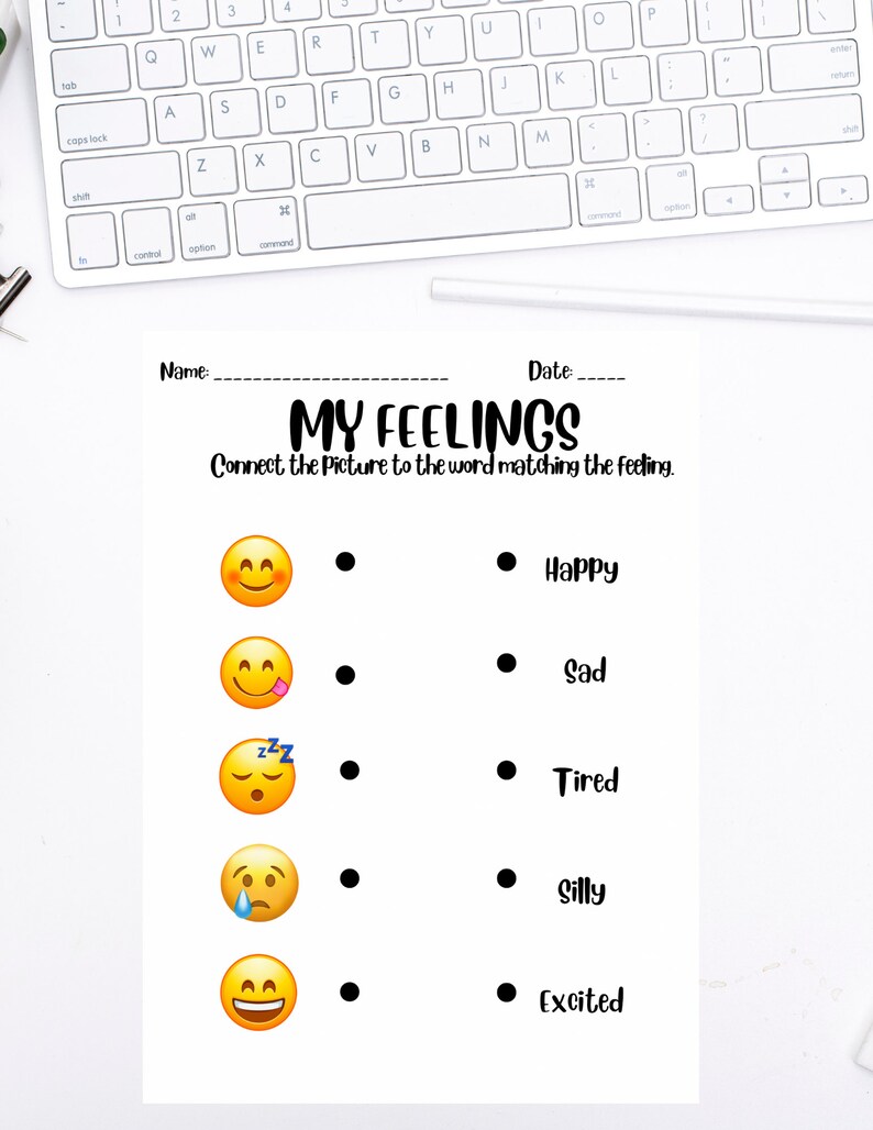 My Feelings Kids Worksheet Printable Emotional Recognition Educational ...