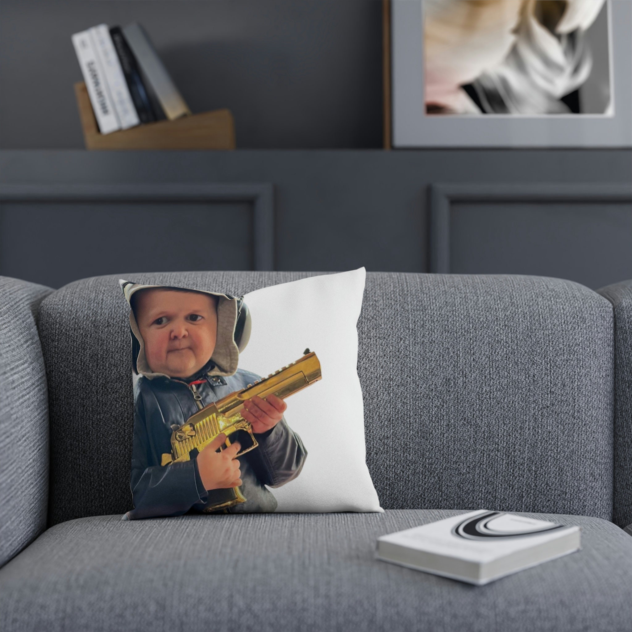 Funny Hasbulla Pillow Hasbulla With Gun KING HASBULLA MEME Pillow - Etsy