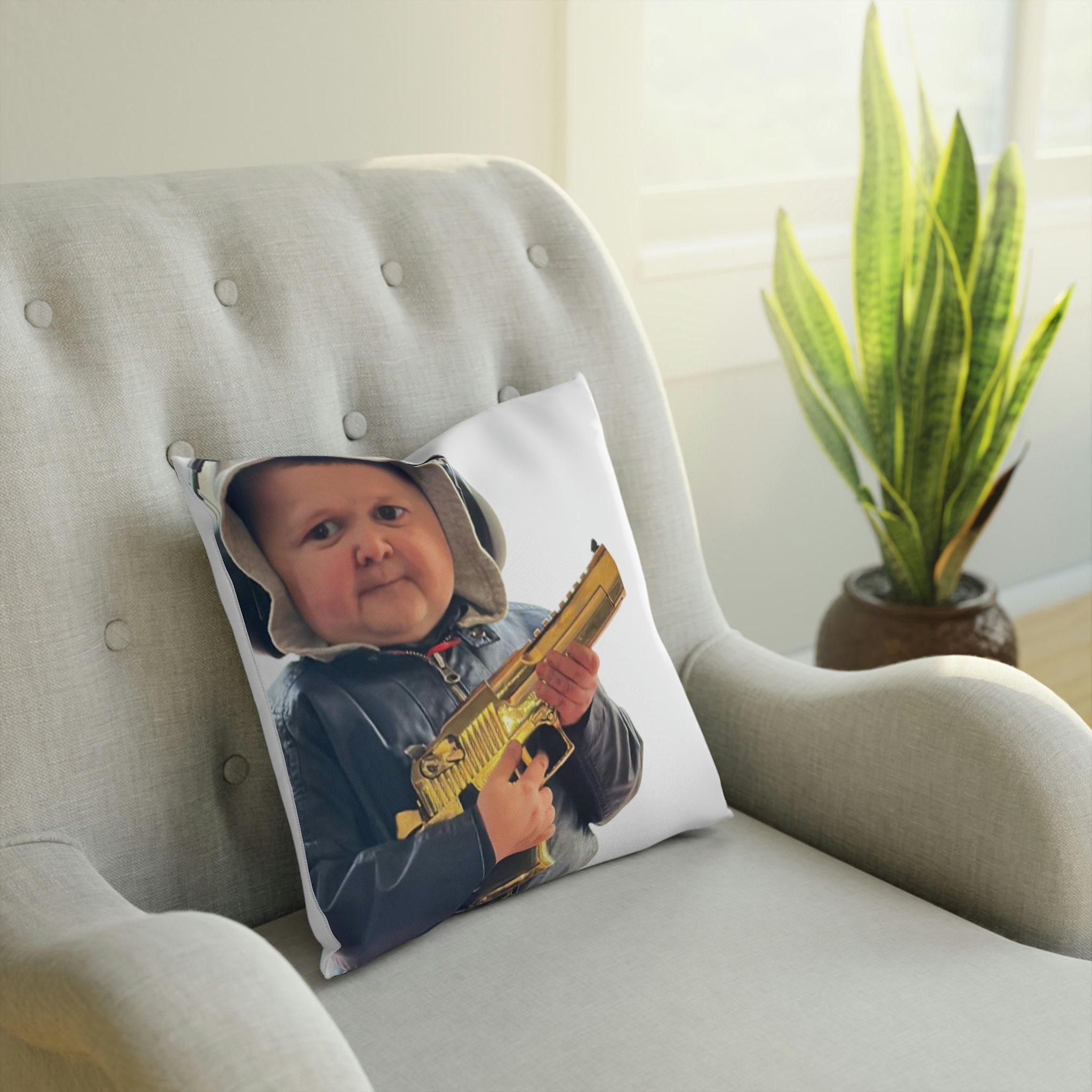Funny Hasbulla Pillow Hasbulla With Gun KING HASBULLA MEME Pillow - Etsy