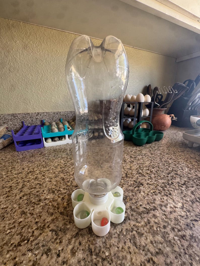 3D Printed Chick Waterer (7 Bowls) With Marbles | Quail, Chicken ...