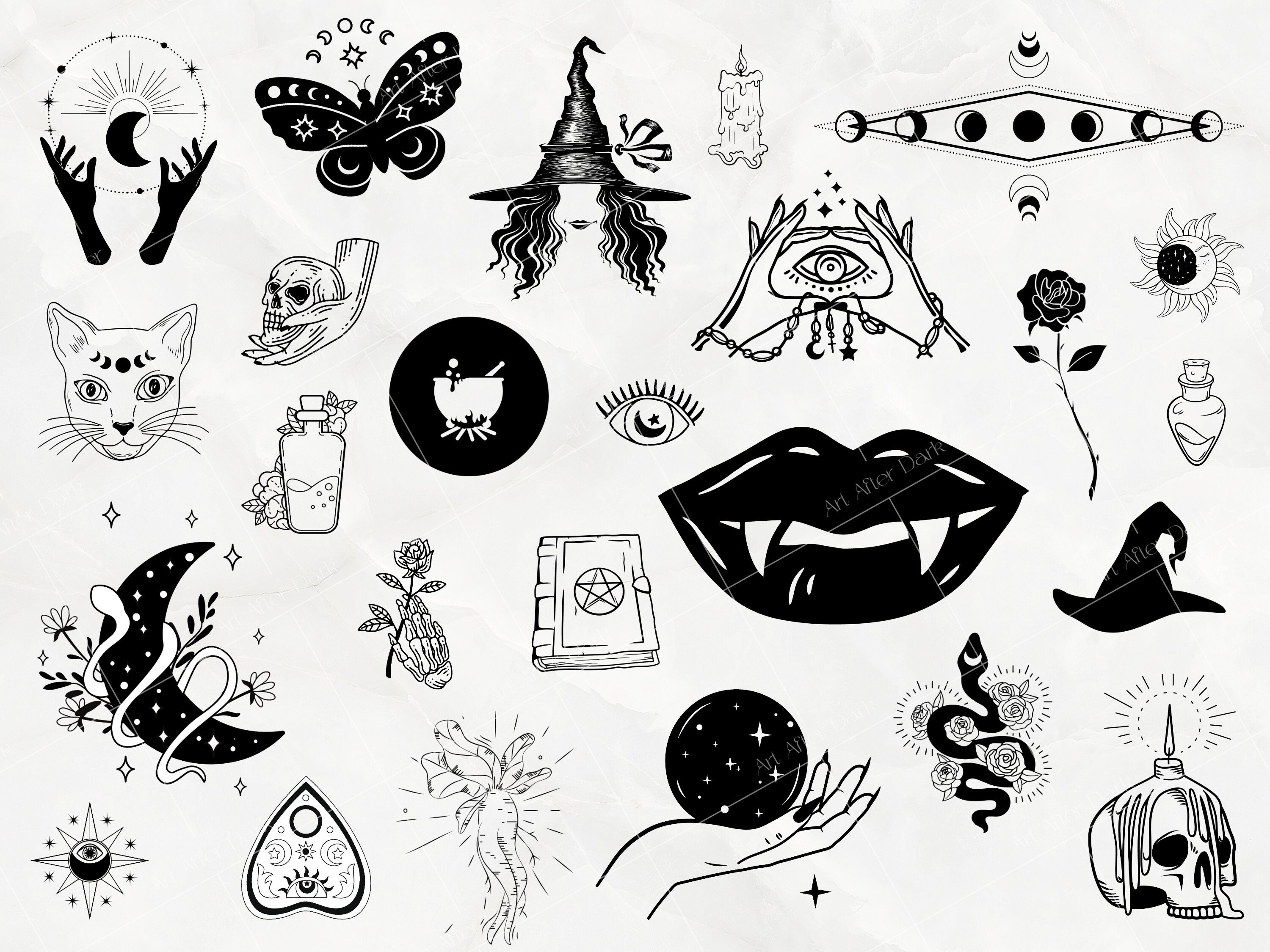 Celestial Witchcraft Designs 150 Svg, Png, Eps FREEBIES INCLUDED ...
