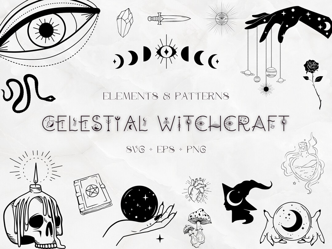 Celestial Witchcraft Designs | 150+ Svg, Png, Eps | FREEBIES INCLUDED ...