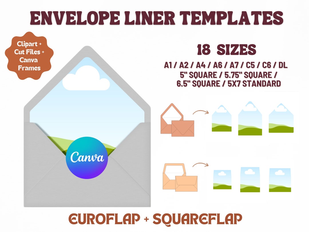 Envelope LINER Templates | LARGEST Print at Home Set + Freebies | 18 ...