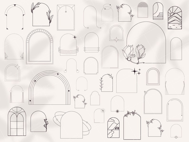 Modern Arch Set | 200+ Svg, Png, Eps |FREEBIES INCLUDED| Svg for Cricut ...