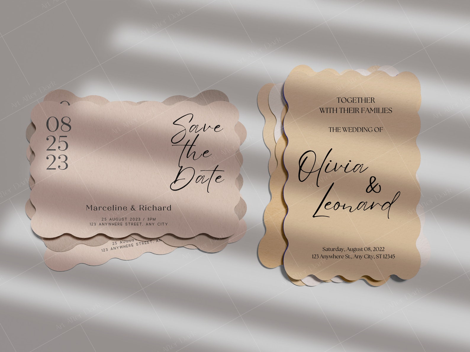 Wavy Shape Invite Cards 90 Svg, Dxf, Png, Eps FREEBIES CLIPART CUT ...