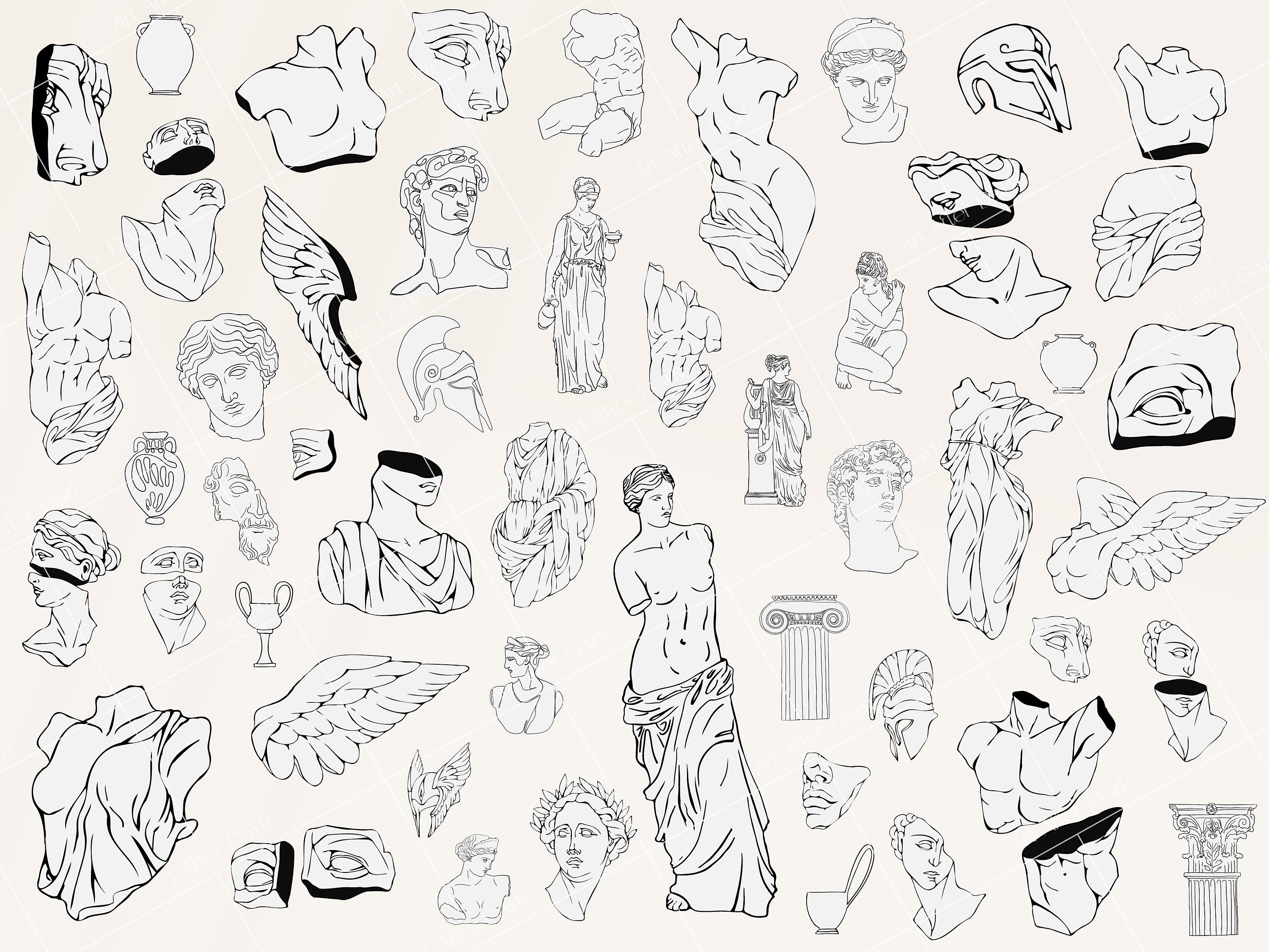 Antique Greek Roman Mythology | 200+ Svg Png Eps |FREEBIES INCLUDED ...