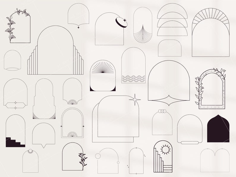 Modern Arch Set | 200+ Svg, Png, Eps |FREEBIES INCLUDED| Svg for Cricut ...