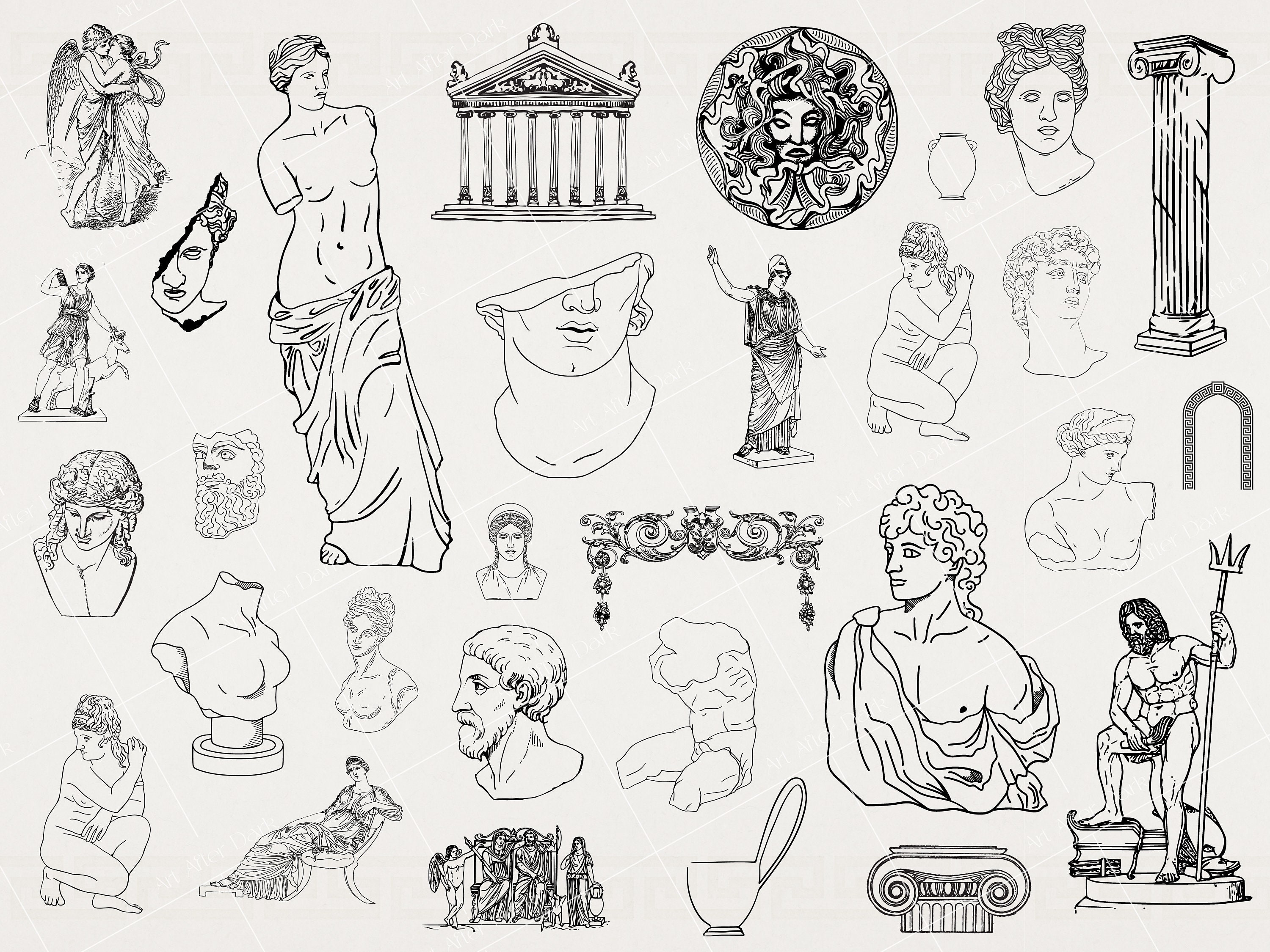 Ancient Greek Roman Mythology | 200+ Svg Png Eps | FREEBIES INCLUDED ...