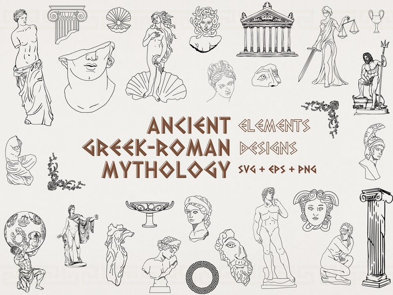 Ancient Greek Roman Mythology | 200+ Svg Png Eps | FREEBIES INCLUDED ...