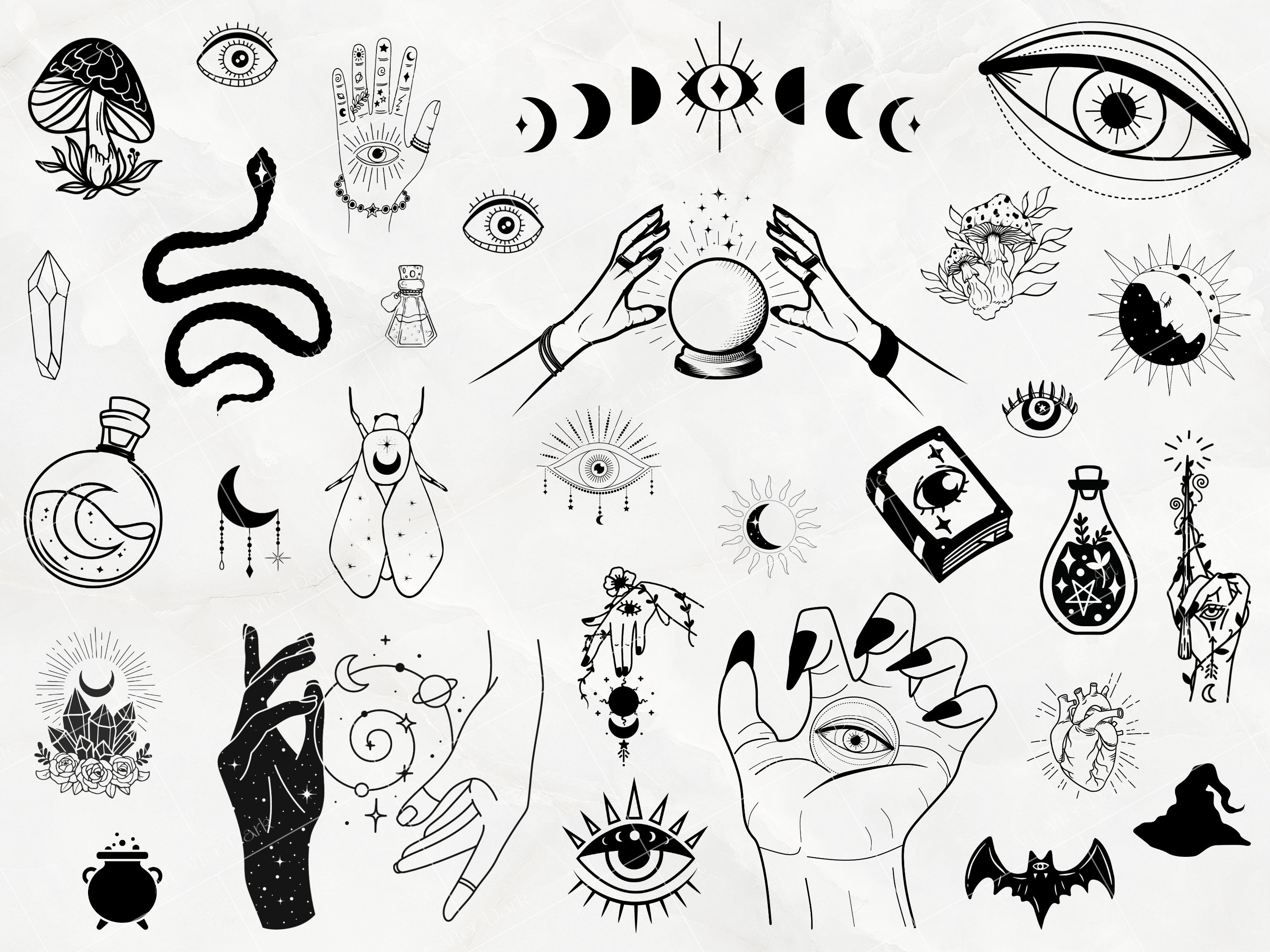Celestial Witchcraft Designs 150 Svg, Png, Eps FREEBIES INCLUDED ...