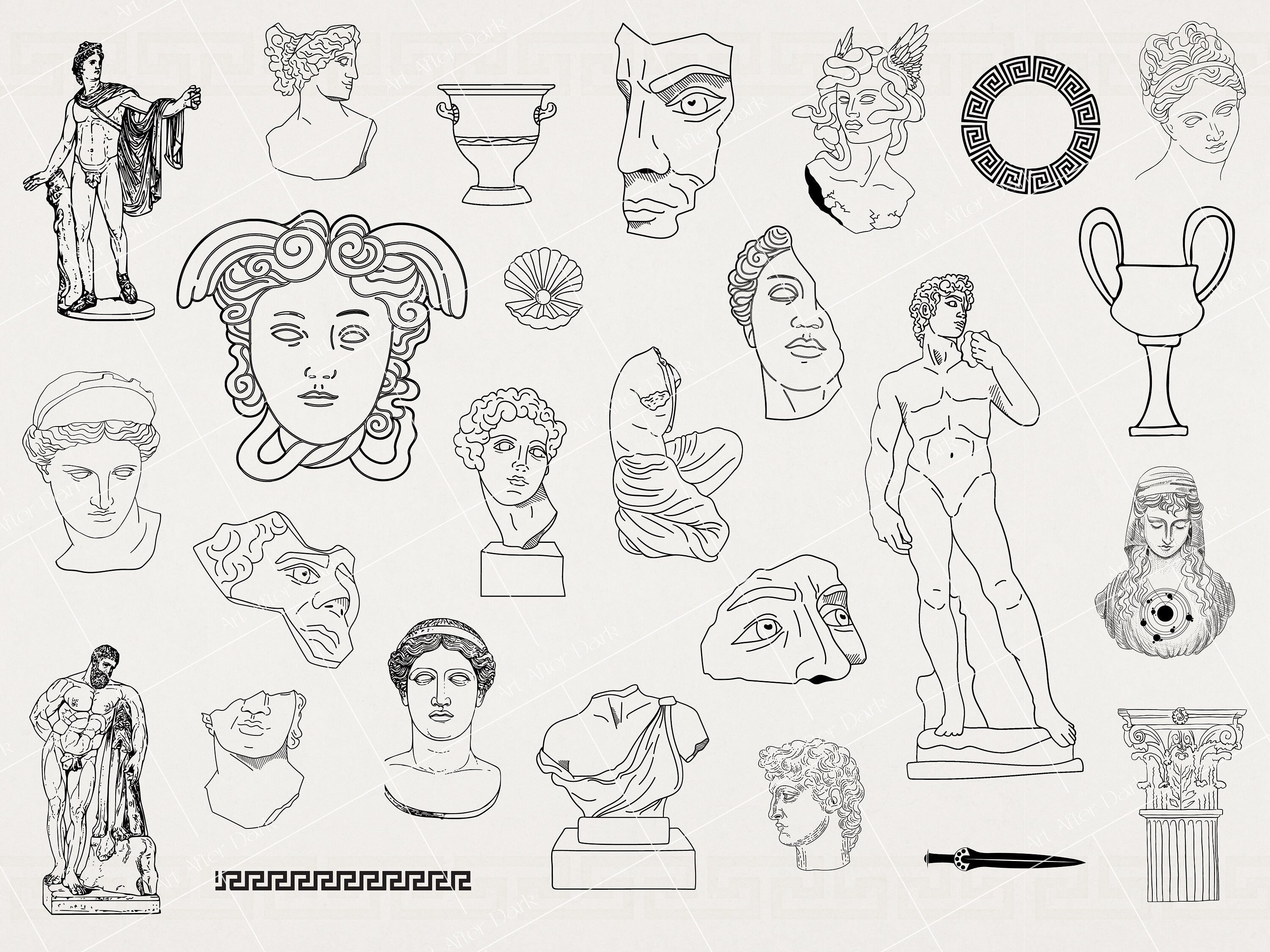 Ancient Greek Roman Mythology | 200+ Svg Png Eps | FREEBIES INCLUDED ...