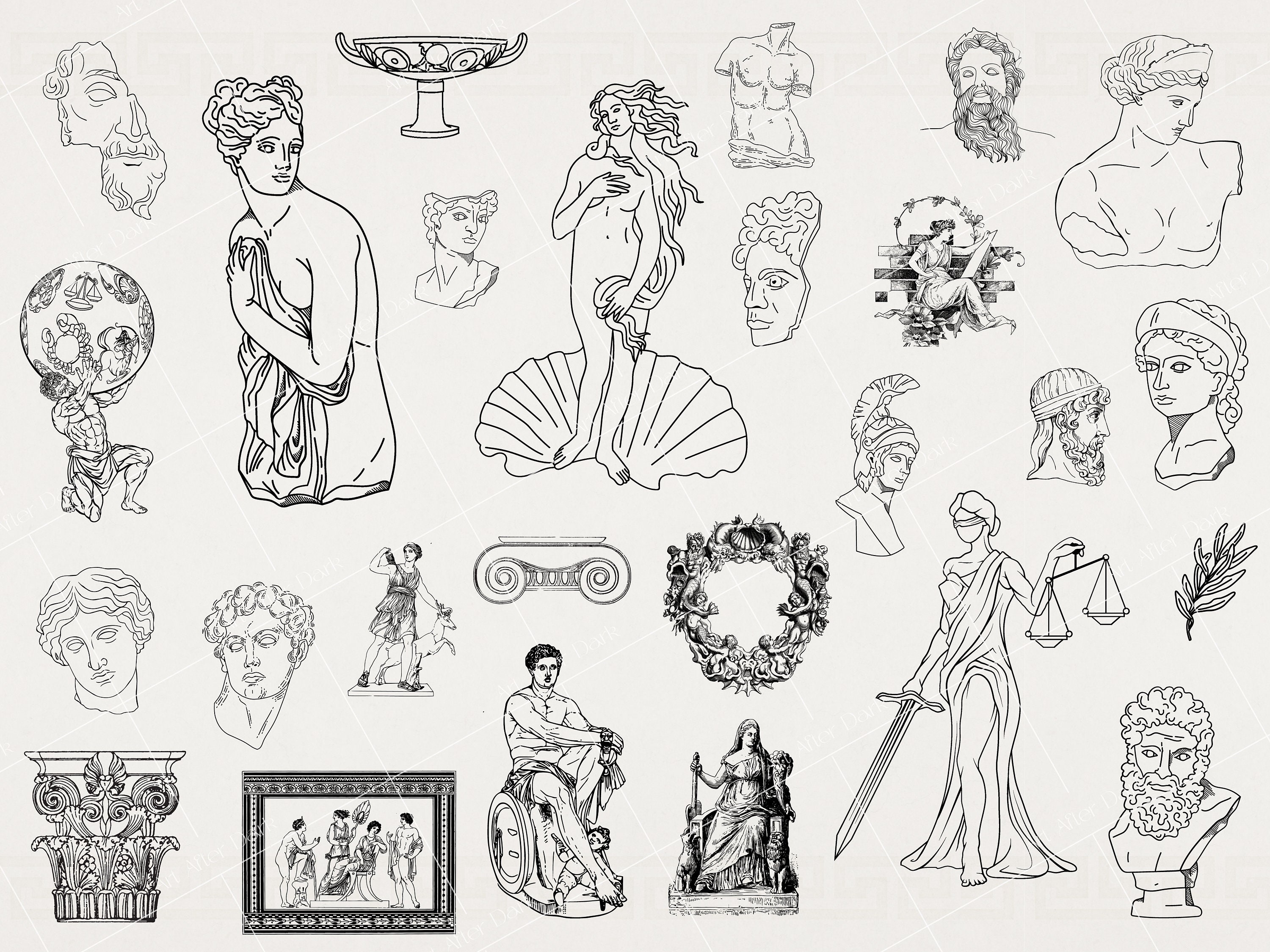 Ancient Greek Roman Mythology | 200+ Svg Png Eps | FREEBIES INCLUDED ...