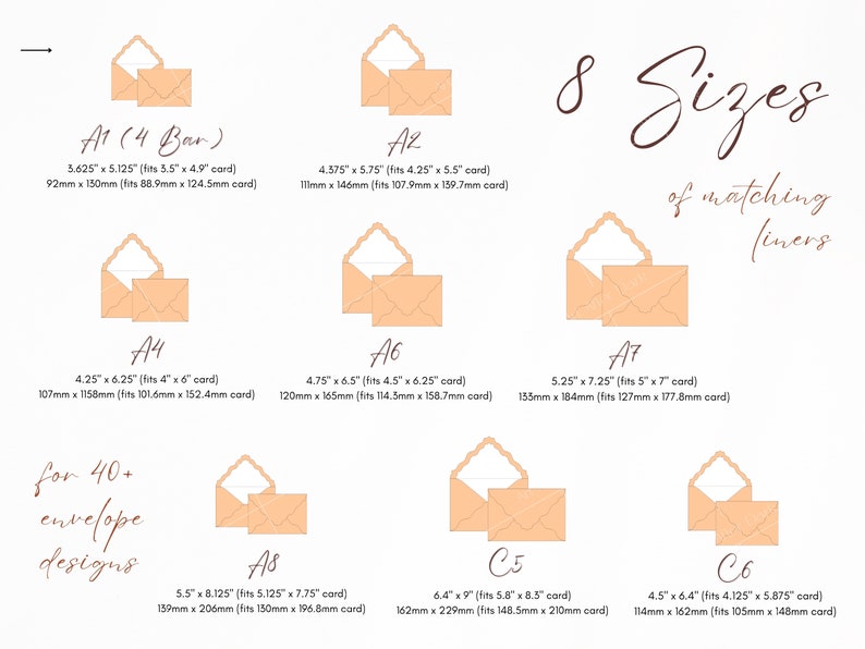 Invitation Envelope LINER CANVA Templates | 40+ Liner Designs | 8 Sizes ...