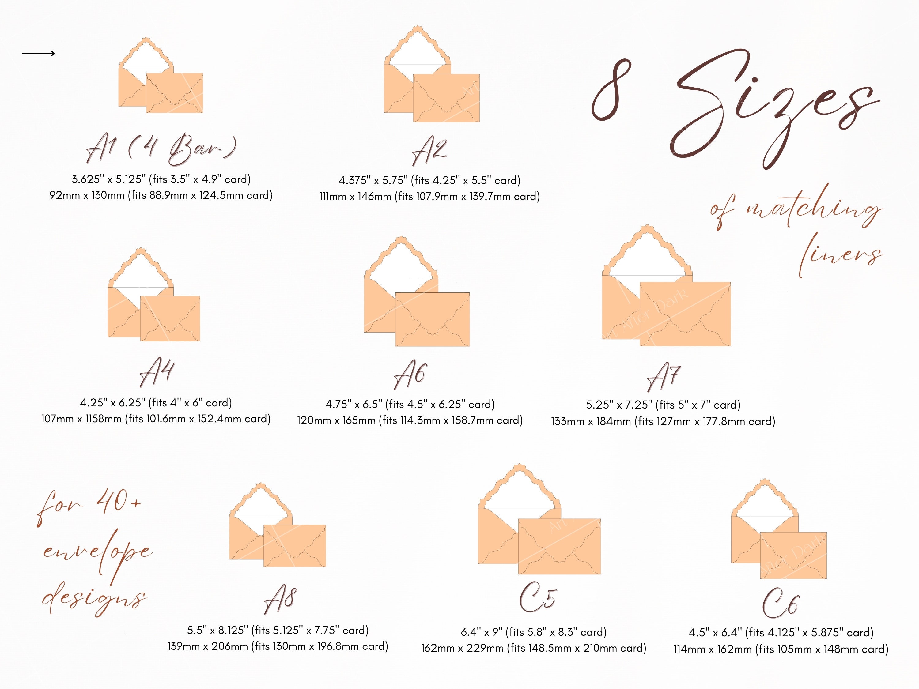 Invitation Envelope LINER CANVA Templates | 40+ Liner Designs | 8 Sizes ...
