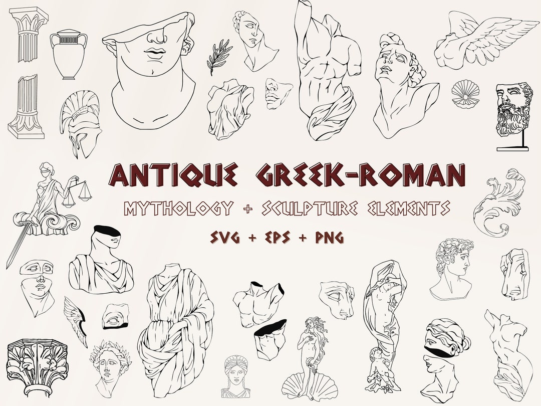 Antique Greek Roman Mythology | 200+ Svg Png Eps |FREEBIES INCLUDED ...