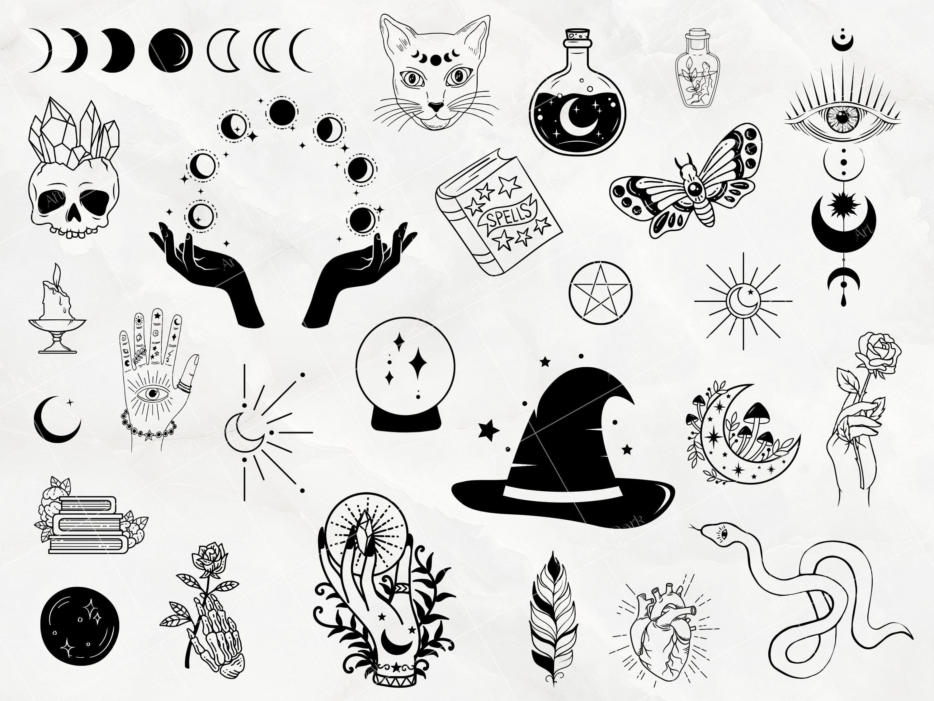 Celestial Witchcraft Designs 150 Svg, Png, Eps FREEBIES INCLUDED ...