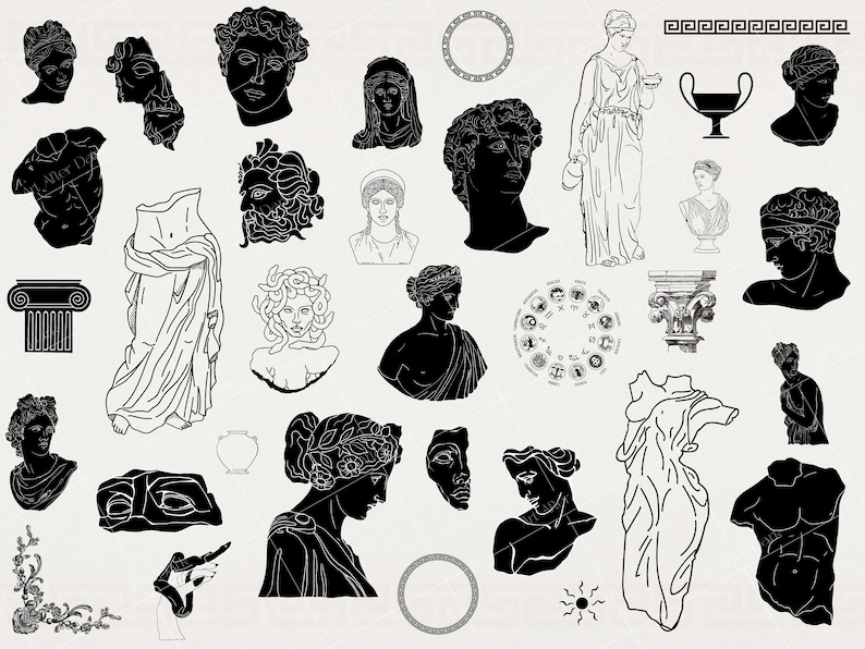 Ancient Greek Roman Mythology | 200+ Svg Png Eps | FREEBIES INCLUDED ...