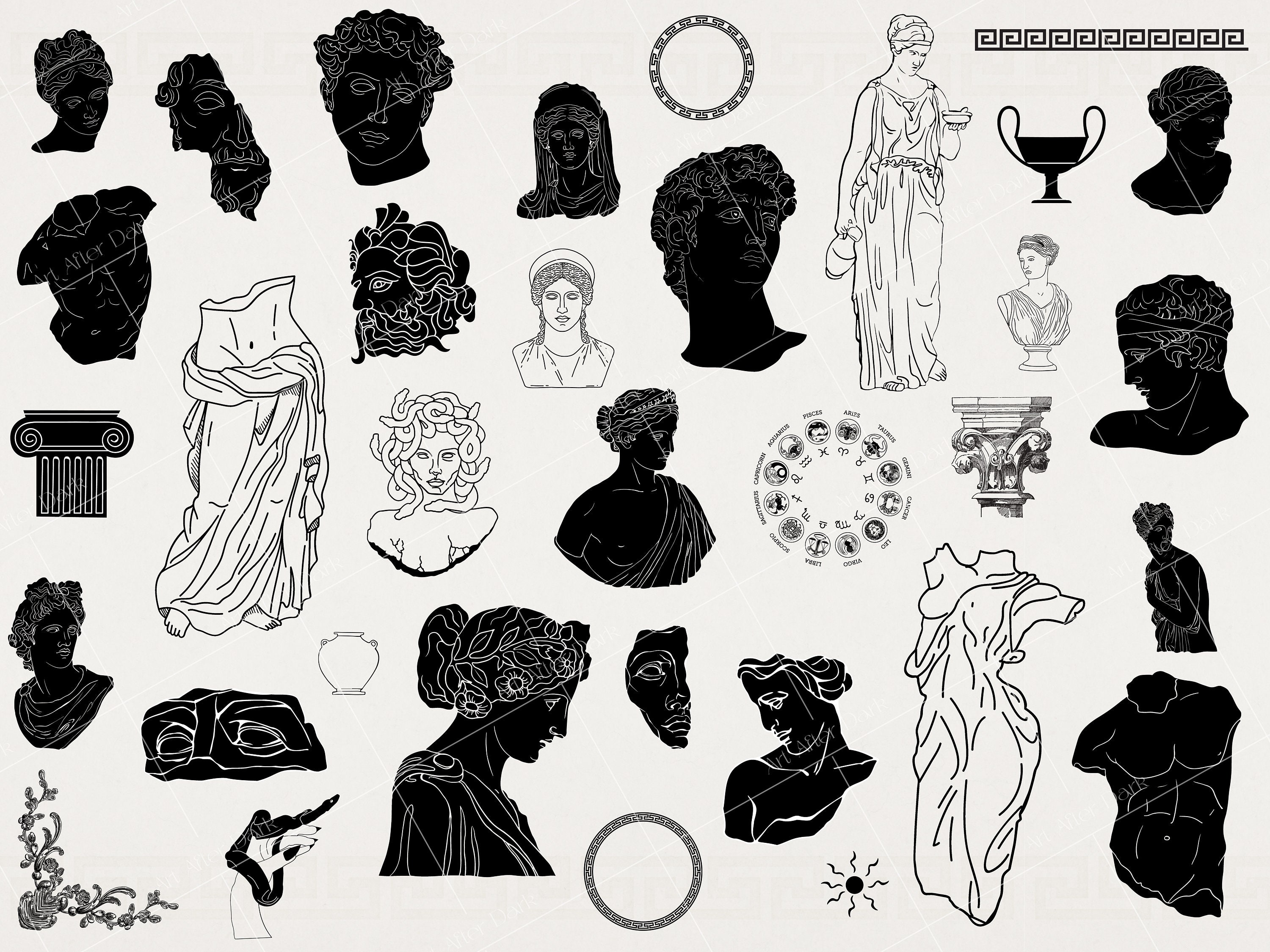 Ancient Greek Roman Mythology | 200+ Svg Png Eps | FREEBIES INCLUDED ...