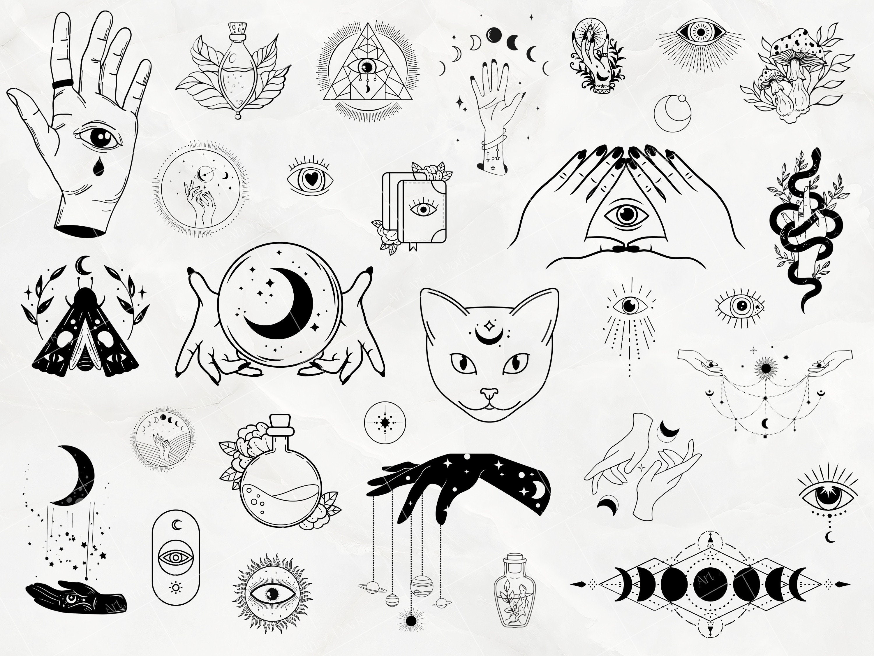 Celestial Witchcraft Designs 150 Svg, Png, Eps FREEBIES INCLUDED ...