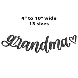 Curved Grandma Embroidery Design, 13 Sizes, Grandma Collar Machine ...