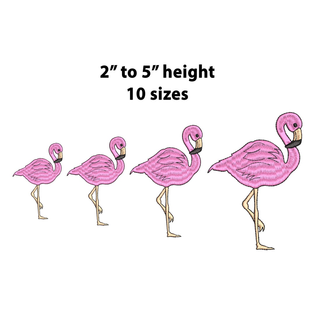 Mini Flamingo Embroidery Design, 10 Sizes, Flamingo Machine Embroidery ...