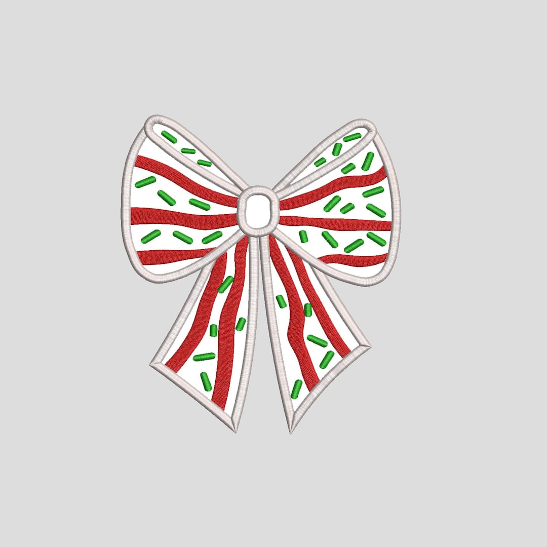 Christmas Side Seam Bow Applique Embroidery Design, 22 Sizes, Side Bow ...