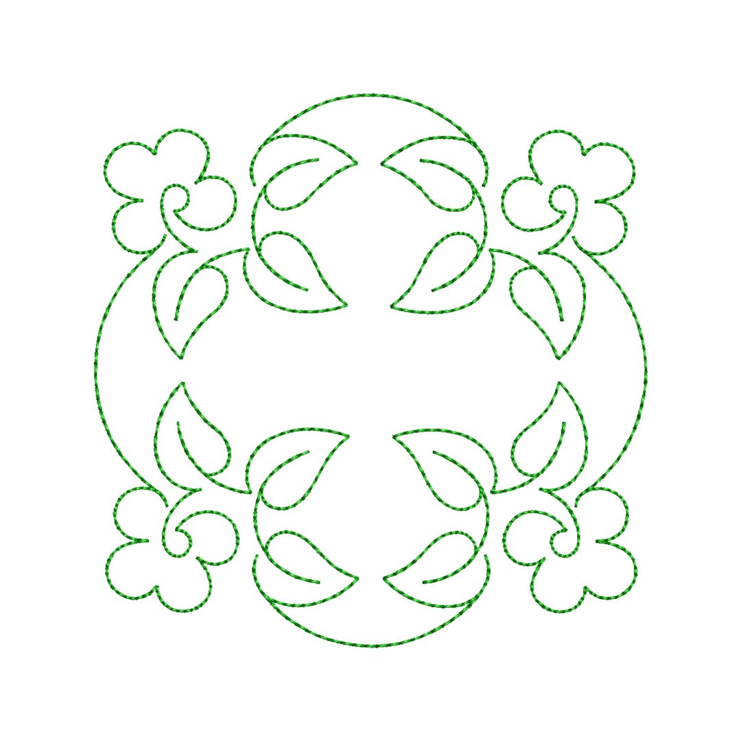 Flower Stipple Quilt Block Machine Embroidery Design, 22 Sizes, Flower ...