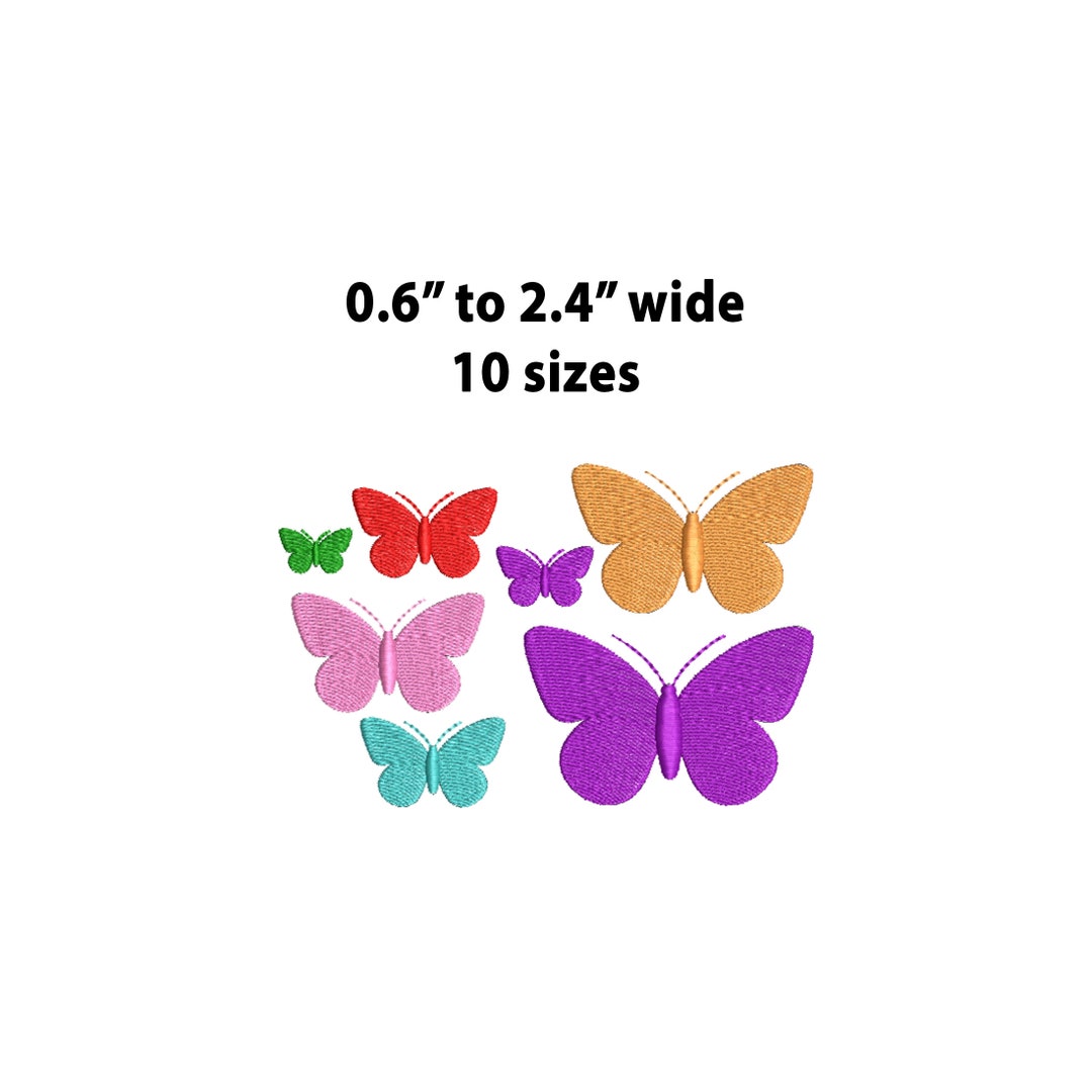 Mini Butterfly Machine Embroidery Design,10 Sizes,mini Fill Stitch ...