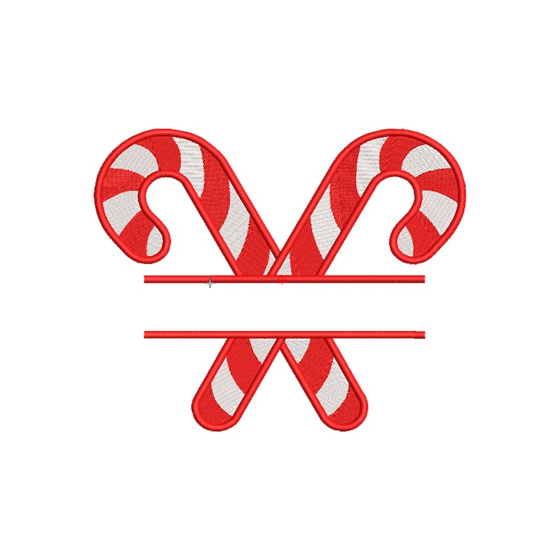 Split Christmas Candy Embroidery Design, 6 Sizes, Christmas Candy Cane ...