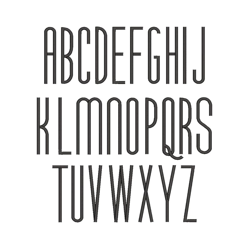Simple Serif Tall Embroidery Font Alphabet, 7 Sizes, A-Z Sorted, Satin ...