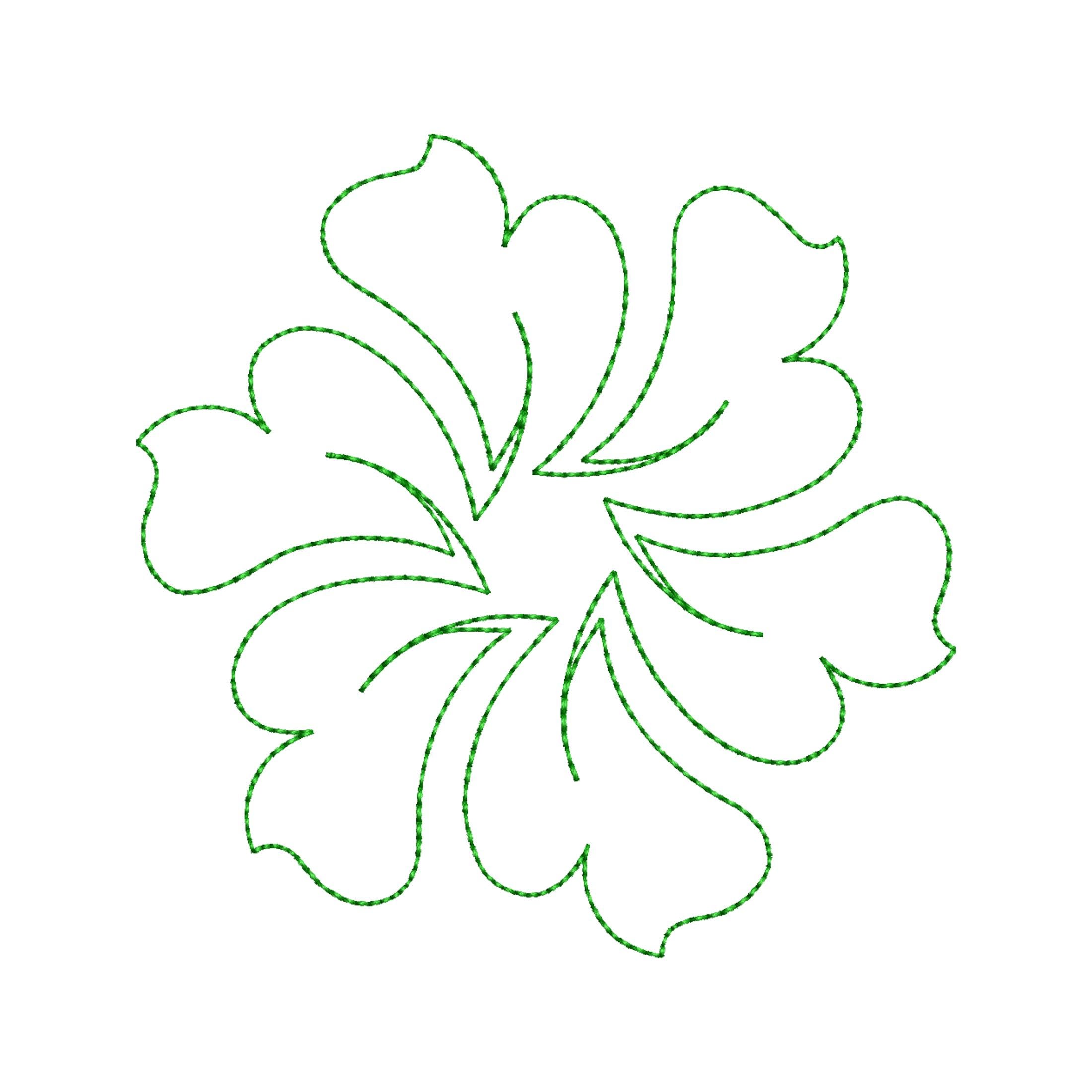 Flower Stipple Quilt Block Machine Embroidery Design, 20 Sizes, Flower ...