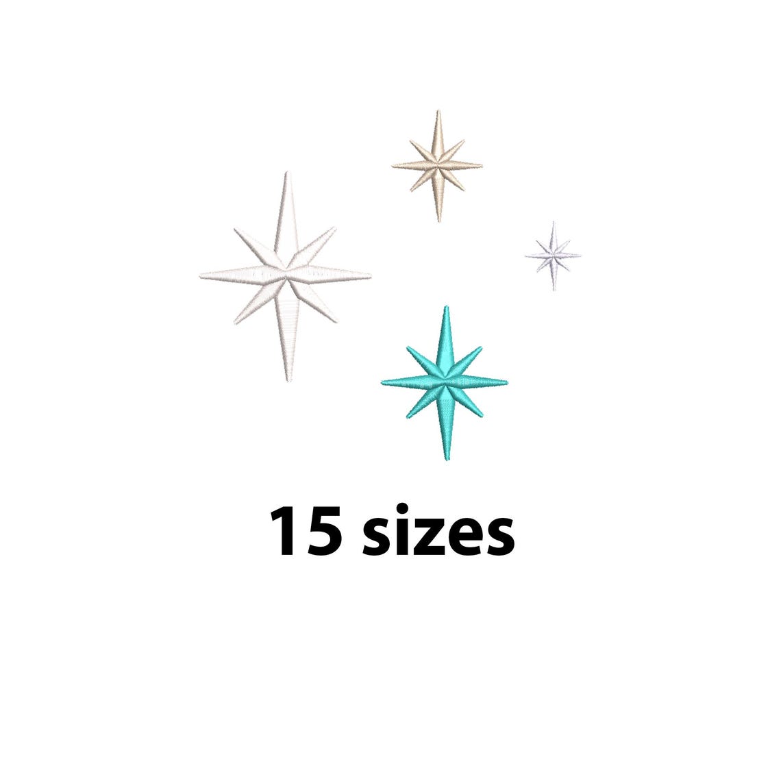 Mini Star Machine Embroidery Design, 15 Sizes, Mini Satin Stitch Star ...
