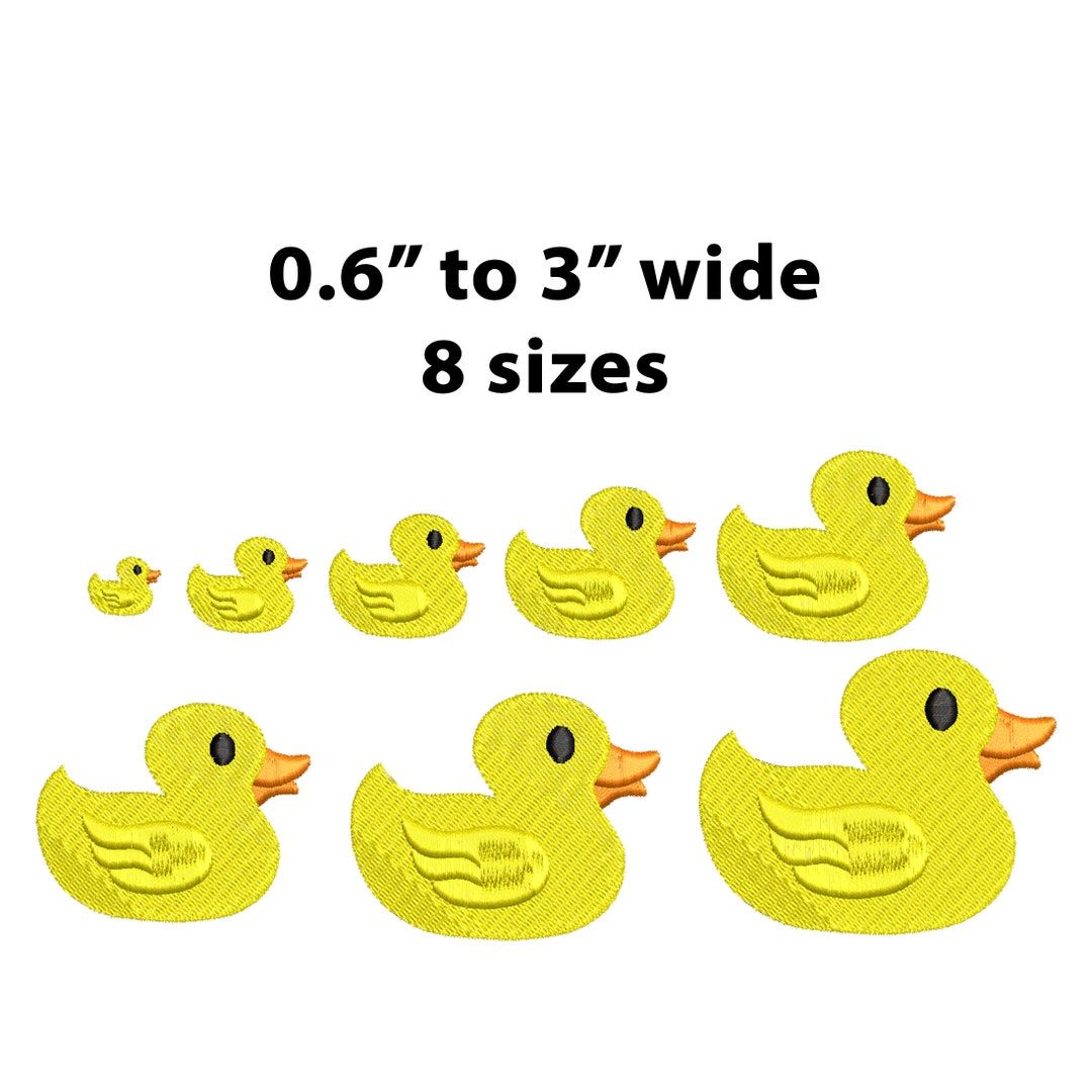 Mini Rubber Duck Embroidery Design, 8 Sizes, Mini Rubber Duck Machine ...