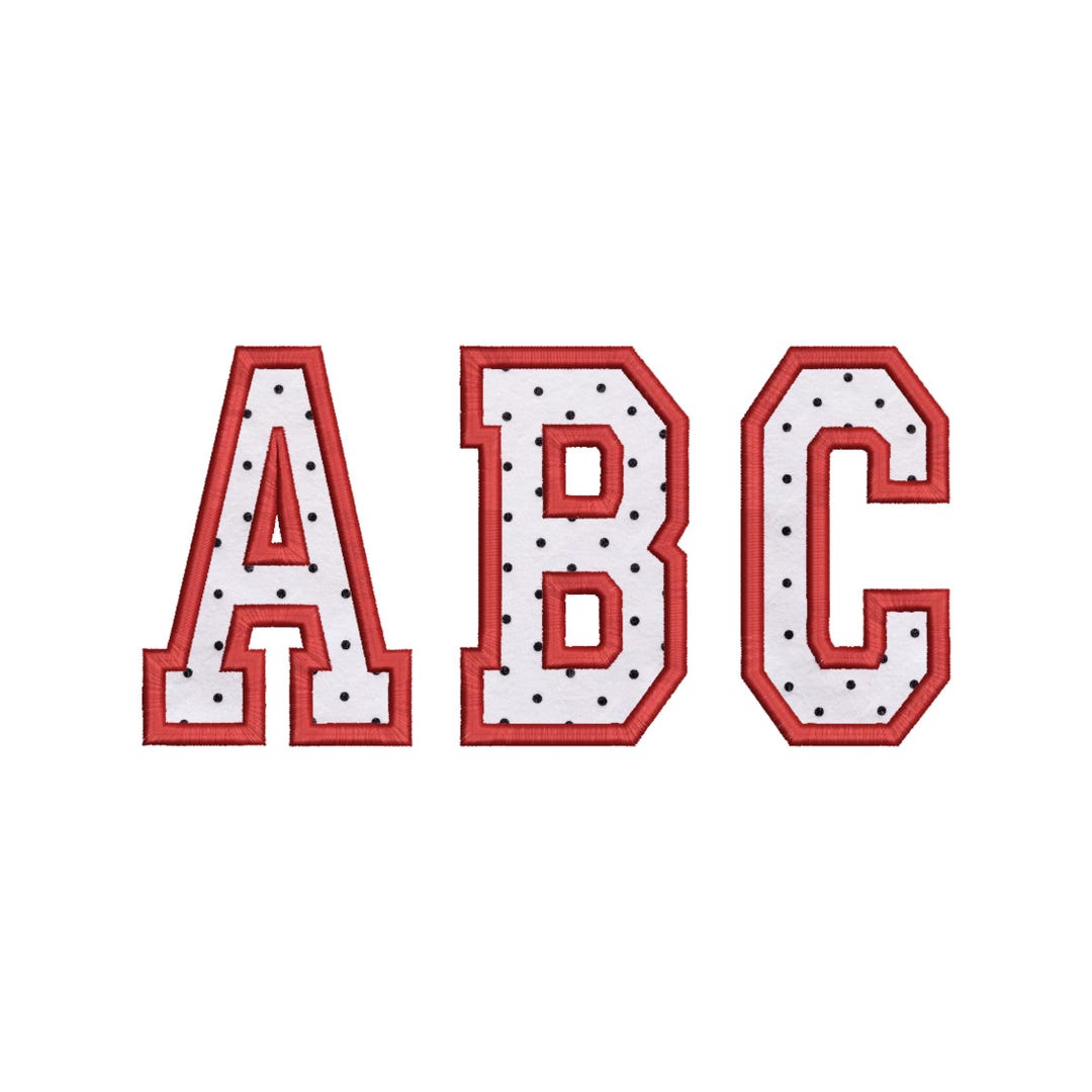 Narrow Sport Alphabet Applique Design Machine Embroidery Font, 8 Sizes ...