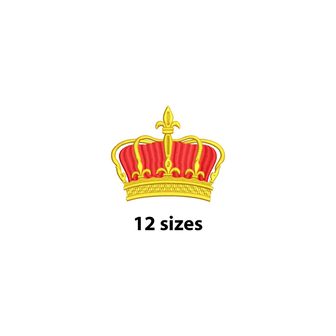 Mini to Large Royal Crown Embroidery Design, 12 Sizes, Mini Crown ...