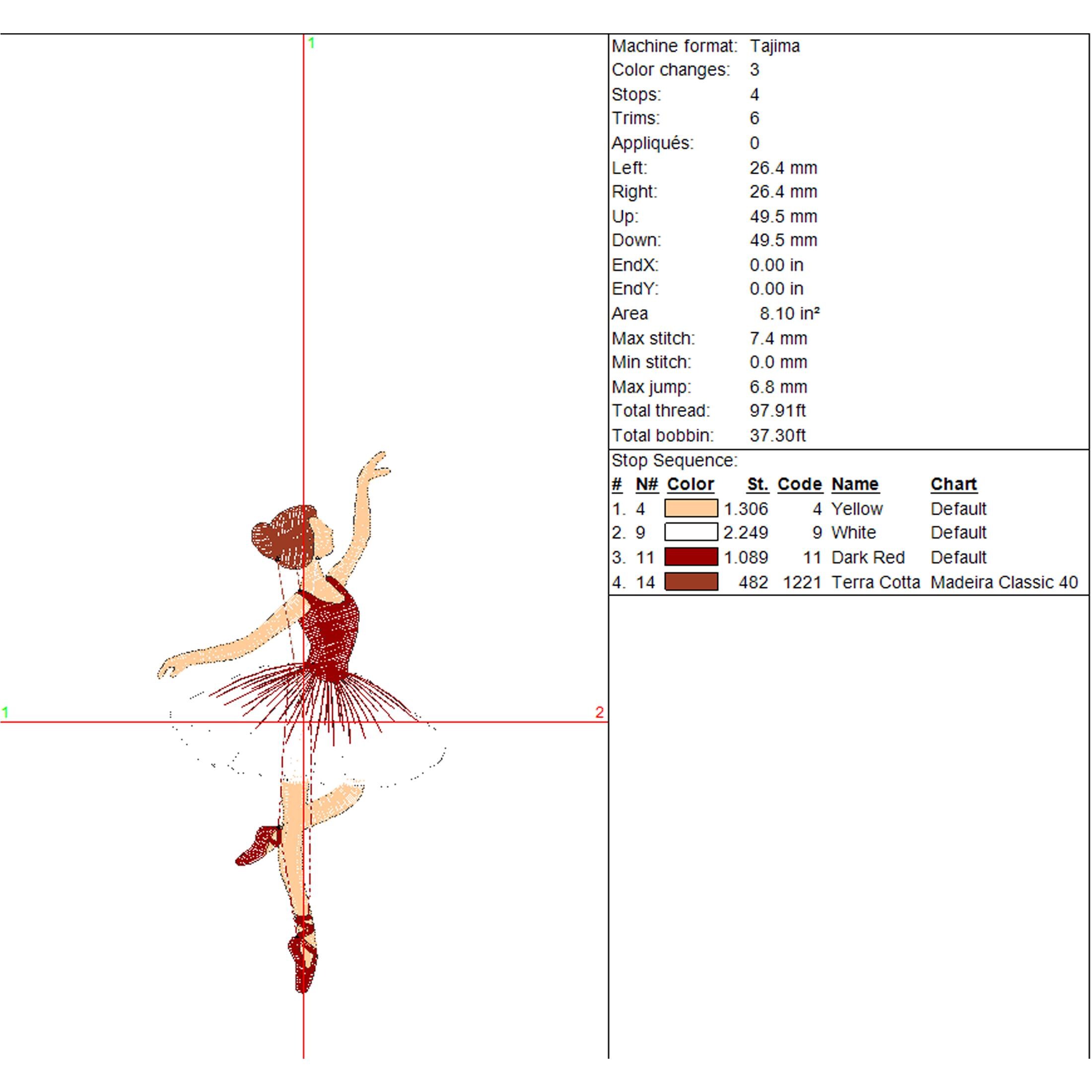 Ballerina Machine Embroidery Design, 12 Sizes, Ballet Embroidery Design ...