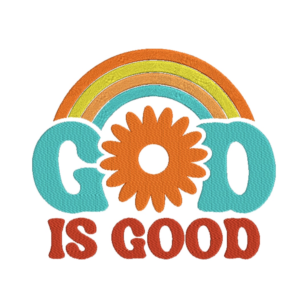 God is Good Rainbow Embroidery Design, 16 Sizes, Belive Machine ...