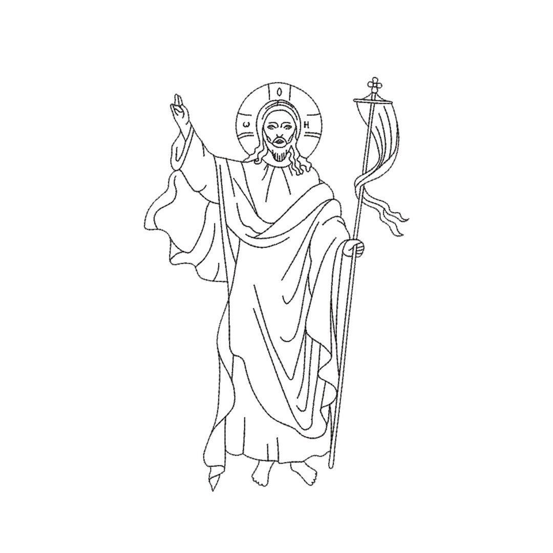 Easter Day Jesus Embroidery Design, 14 Sizes, Jesus Passover Line Art ...