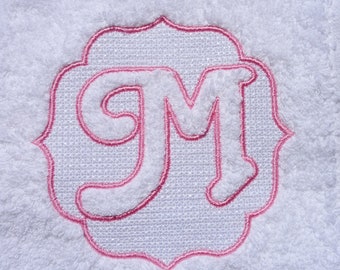 Embossed Machine Embroidery Alphabet, Monogram Towel Font, A-Z Sorted ...